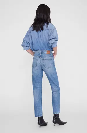 ANINE BING Jane Jean Slim Fit High-rise Denim - Cascade Blue
