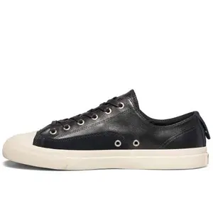 P.F. FLYERS All-american Luxe Low-top Leather & Suede Sneakers - Black