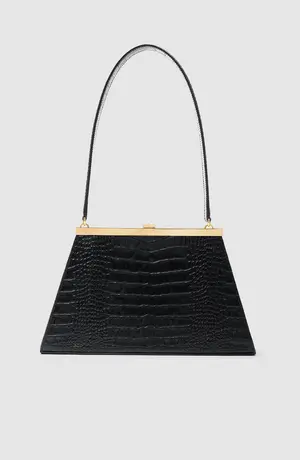 ANINE BING Croc-embossed Leather Handbag