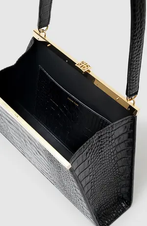 ANINE BING Croc-embossed Leather Handbag