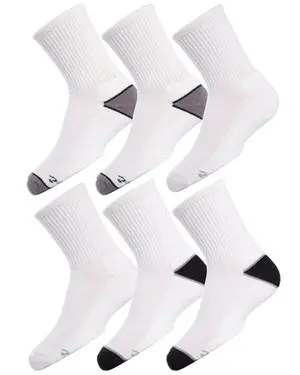 MEMOI Crew Sport Socks 3-pack - Black-white-gray