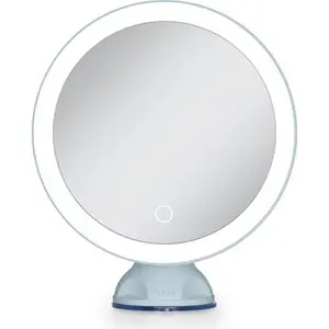 ZADRO Lighted Wall Mounted Suction Cup Makeup Mirror With 10x Magnification - French Blue