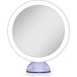 ZADRO Lighted Wall Mounted Suction Cup Makeup Mirror With 10x Magnification - Lavender