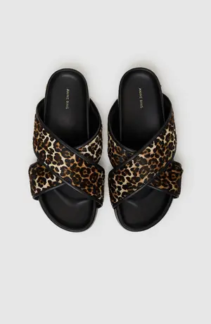 ANINE BING Emi Slides - Leopard Print