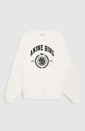 ANINE BING Miles Collegiate Sweatshirt - Cream