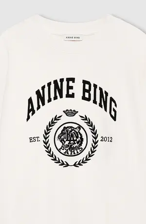 ANINE BING Miles Collegiate Sweatshirt - Cream