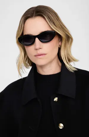 ANINE BING Oval Sunglasses - Black