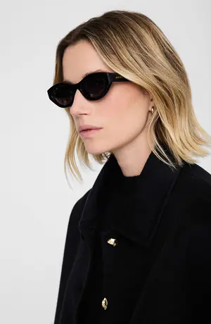 ANINE BING Oval Sunglasses - Black