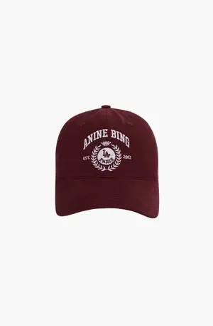 ANINE BING Jeremy Collegiate Baseball Cap - Fig