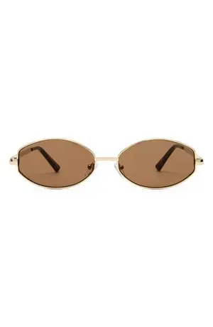 AIRE Objective 53mm Oval Sunglasses - Gold/brown Mono