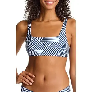 Tommy Bahama Palm Modern Stripe Bikini Top - Indigo Tide