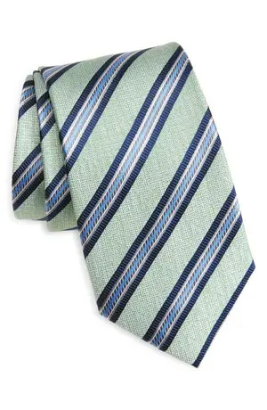 Nordstrom Stripe Silk Neck Tie Green