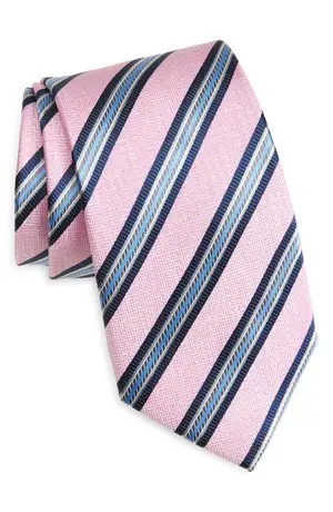 Nordstrom Stripe Silk Neck Tie - Pink