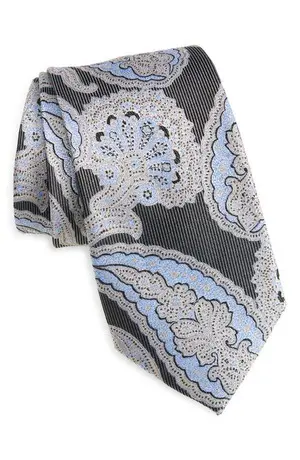 Nordstrom Paisley Silk Neck Tie - Black