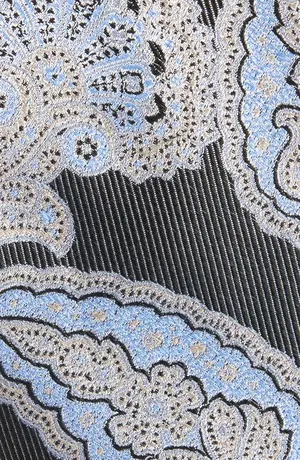Nordstrom Paisley Silk Neck Tie - Black