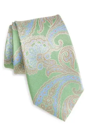 Nordstrom Paisley Silk Neck Tie - Green