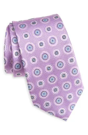 Nordstrom Medallion Silk Neck Tie - Purple