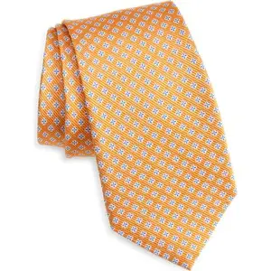Nordstrom Quatrefoil Medallion Silk Neck Tie - Orange