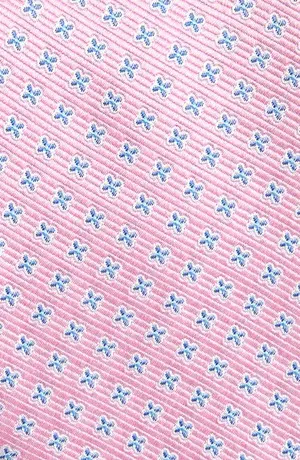 Nordstrom Quatrefoil Medallion Silk Neck Tie - Pink