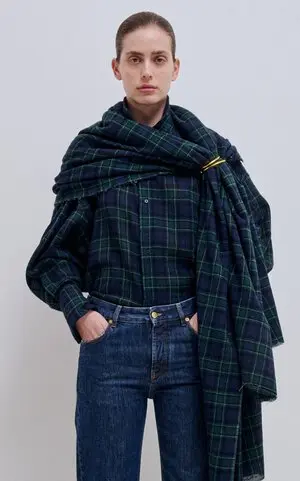 DARKPARK DARKPARK Georgia Wool Shirt With Detachable Scarf Plaid