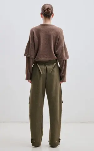 DARKPARK Adriana Wool-linen Cargo Pants
