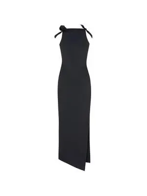 Coperni Sleeveless Asymmetric Dress With Rosette Detail