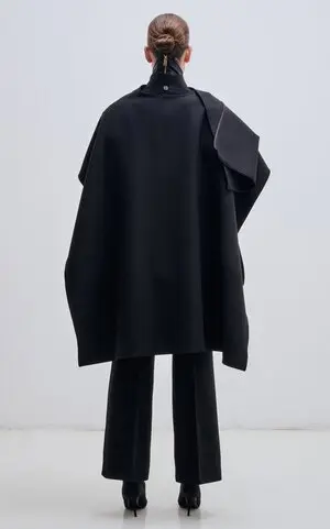DARKPARK Wool-blend Detachable Cape Blazer Jacket