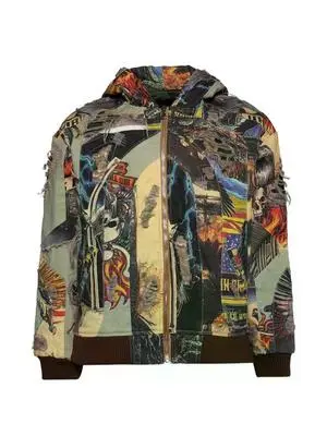 WHO DECIDES WAR Vintage Zip-up Jacket - Neutrals
