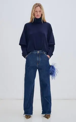 DARKPARK Troy Cashmere-wool Knit Tee - Blue