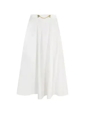Elisabetta Franchi Midi A-line Skirt With Chain Detail