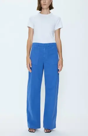 PISTOLA Wren Patch Pocket Wide Leg Jeans - Ciel