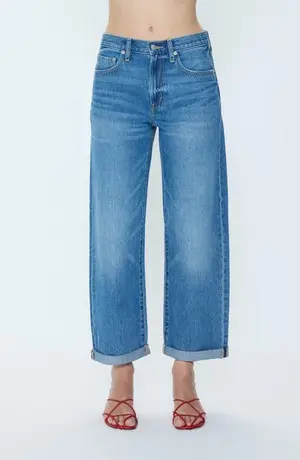 Women's Wide Leg Cuffed Jeans