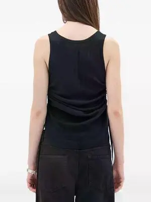 ANN DEMEULEMEESTER Mara Draped Detail Tank Top - Black