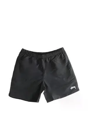 StÜssy Logo-embroidered Swim Shorts - Black