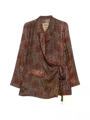 UMA WANG Floral-print Tie-fastening Blazer