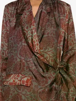 UMA WANG Floral-print Tie-fastening Blazer