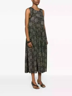 UMA WANG Floral-print Midi Dress - Black