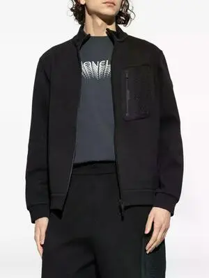 Moncler Mesh-pocket Zip-up Sweatshirt - Black