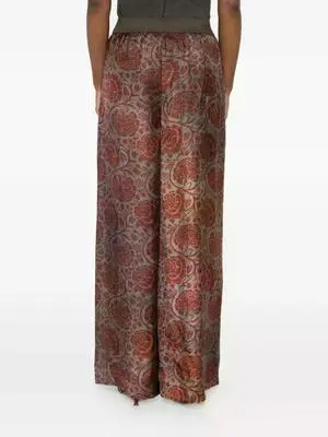 UMA WANG Floral-print Palazzo Pants - Grey