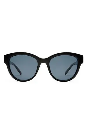 Le Specs Majestic 53mm Polarized Round Sunglasses - Black/smoke Mono Polarized