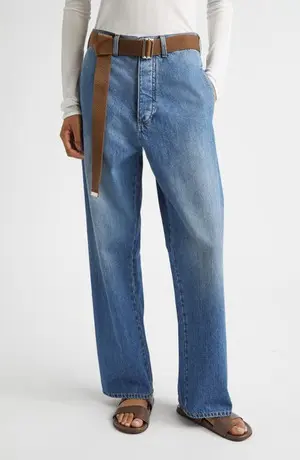 Plan C Belted Denim Trousers