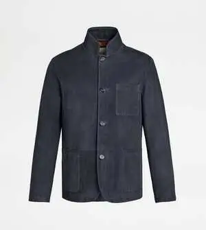 TOD'S Castello Jacket In Pashmy Suede - Blue