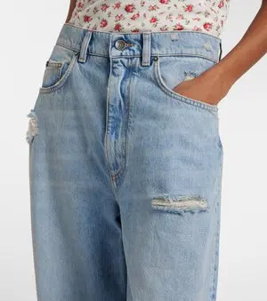 Dolce & Gabbana Distressed Wide-leg Jeans