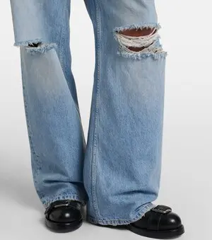 Dolce & Gabbana Distressed Wide-leg Jeans