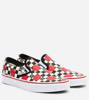 Valentino Garavani Vans Vlogo Checked Canvas Slip-on Sneakers - Multicoloured