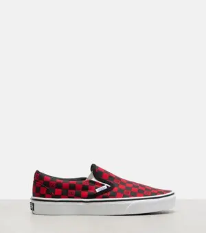 Valentino Garavani Vans Vlogo Checked Canvas Slip-on Sneakers - Red