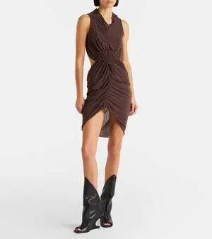 Rick Owens Sunpeel Cutout Gathered Mini Dress