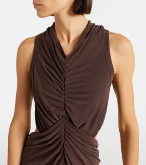 Rick Owens Sunpeel Cutout Gathered Mini Dress