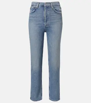 AGOLDE 90s Pinch Waist Crop Straight Jeans In Radius - Blue