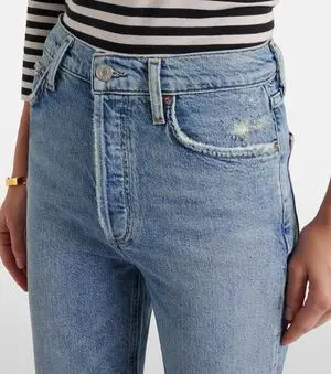 AGOLDE 90s Pinch Waist Crop Straight Jeans In Radius - Blue
